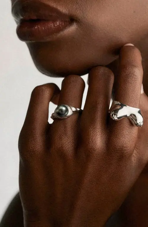 AWE INSPIRED Adorned Sterling Silver Pearl Ring