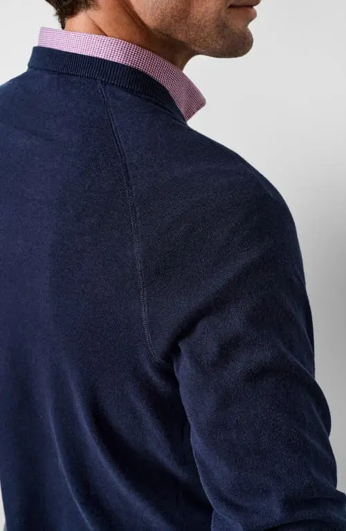 David Donahue Cotton Blend Crewneck Sweater - Midnight