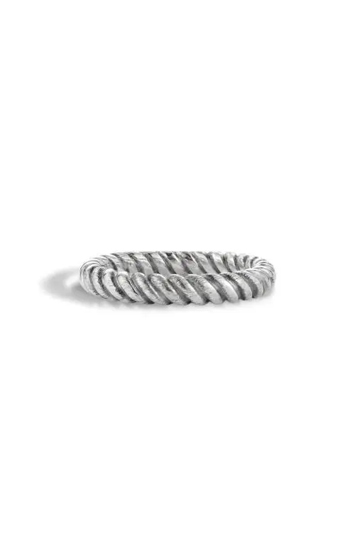 AWE INSPIRED Braided Stacking Ring - Metallic Silver