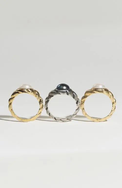 AWE INSPIRED Adorned Sterling Silver Imitation Pearl Ring