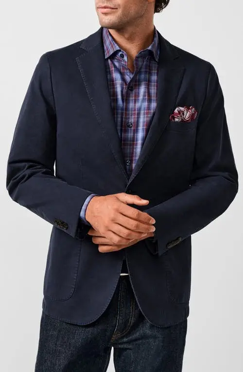 David Donahue Cotton Cashmere Sport Coat - Navy