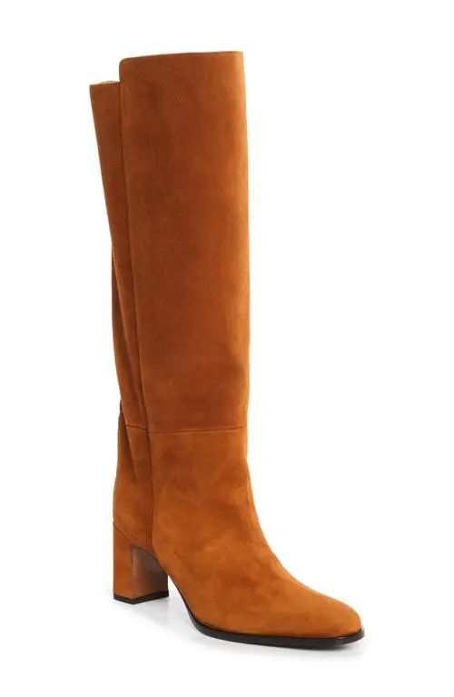 JIMMY CHOO Caly Suede Knee High Boot - Tan