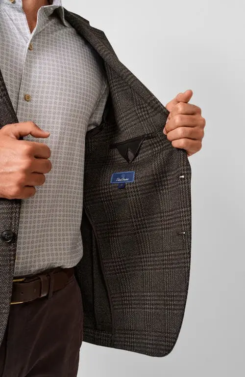 David Donahue Cotton Blend Sport Coat - Brown