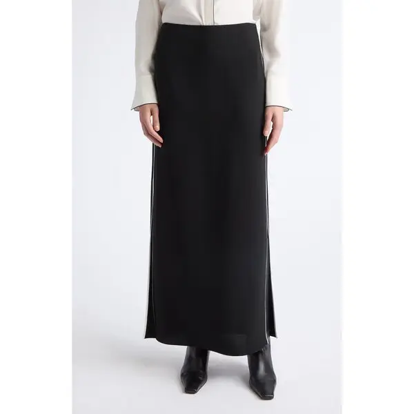 Lafayette 148 New York Piped Straight Skirt - Black