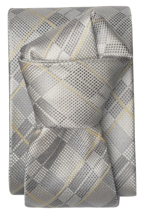 ELIZABETTA Moscatosilk Jacquard Tie - Grey