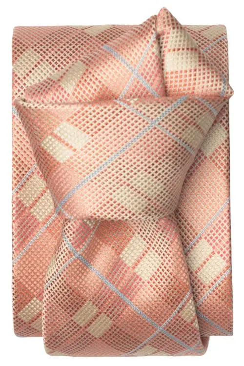 ELIZABETTA Moscatosilk Jacquard Tie - Peach