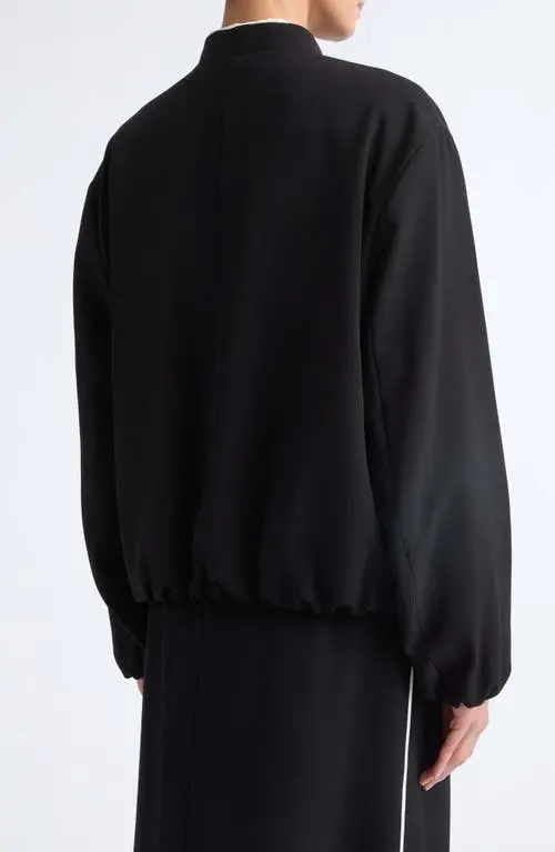 Lafayette 148 New York Contrast Piping Bomber Jacket