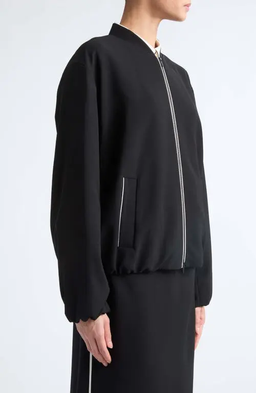 Lafayette 148 New York Contrast Piping Bomber Jacket