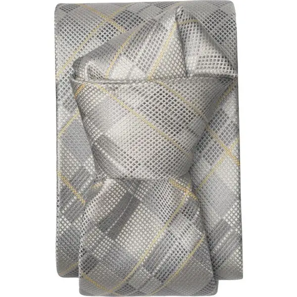 ELIZABETTA Moscato Silk Jacquard Tie - Grey
