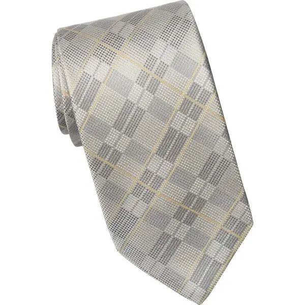 ELIZABETTA Moscato Silk Jacquard Tie - Grey