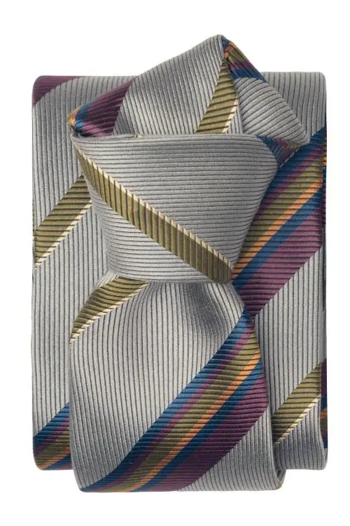 ELIZABETTA Luganosilk Jacquard Tie For - Grey