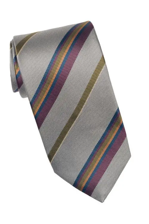 ELIZABETTA Luganosilk Jacquard Tie For - Grey