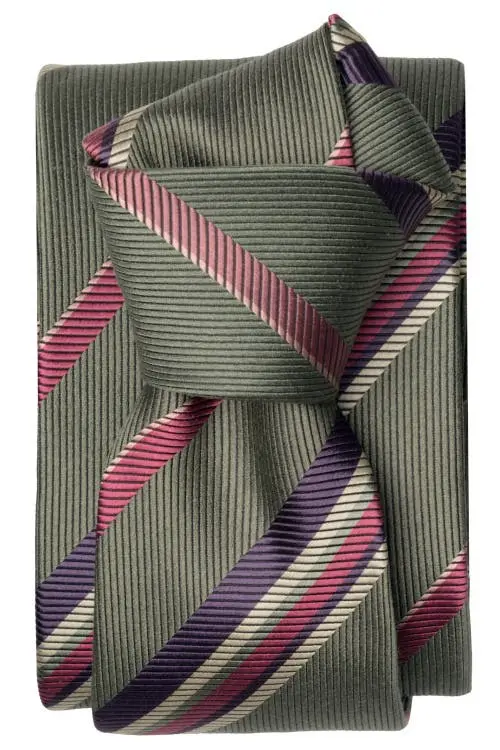 ELIZABETTA Lugano Silk Jacquard Tie - Sage Green