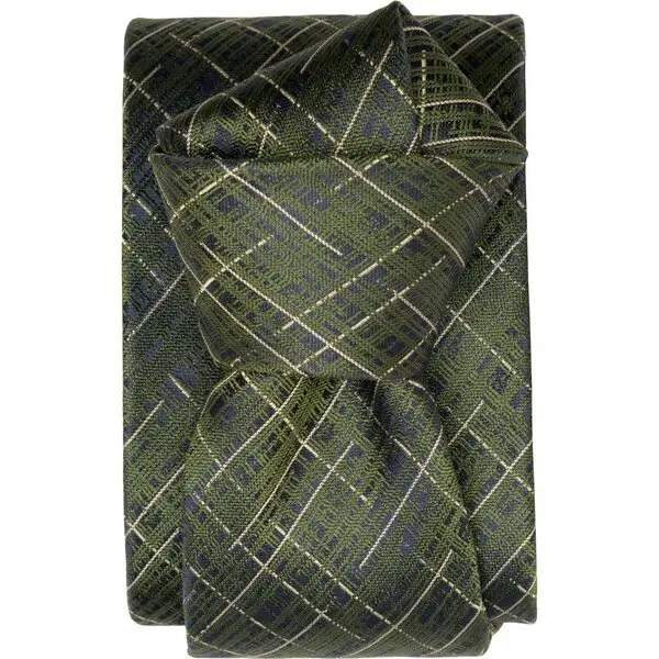 ELIZABETTA Morandiextra Long Silk Jacquard Tie For - Green