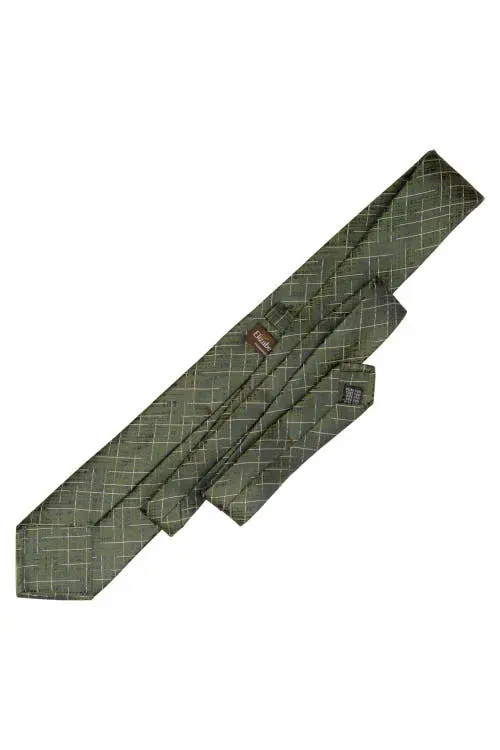 ELIZABETTA Morandiextra Long Silk Jacquard Tie For - Green