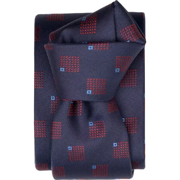 ELIZABETTA Sienasilk Jacquard Tie - Navy