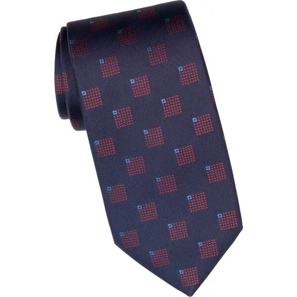 ELIZABETTA Sienasilk Jacquard Tie - Navy
