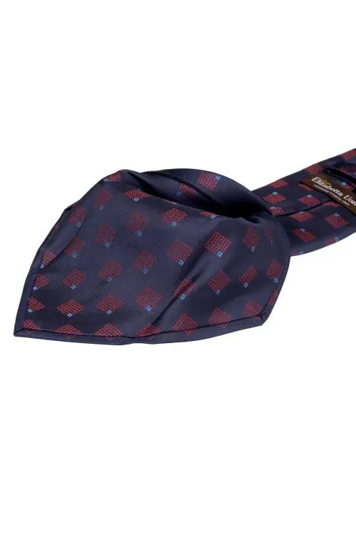 ELIZABETTA Sienasilk Jacquard Tie - Navy