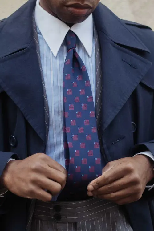 ELIZABETTA Sienasilk Jacquard Tie - Navy