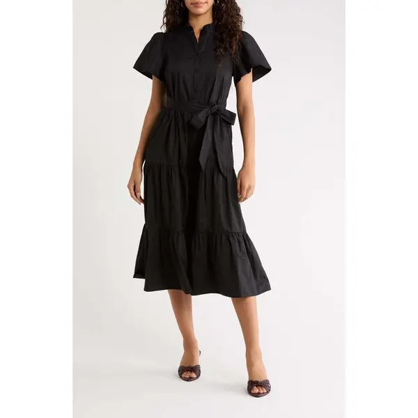 SUGARLIPS Bellucci Cotton Poplin Shirtdress - Black