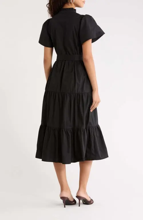 SUGARLIPS Bellucci Cotton Poplin Shirtdress - Black