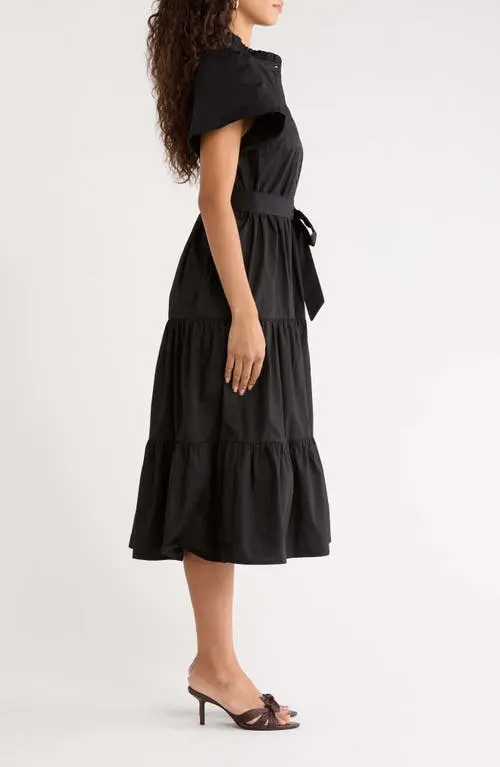 SUGARLIPS Bellucci Cotton Poplin Shirtdress - Black