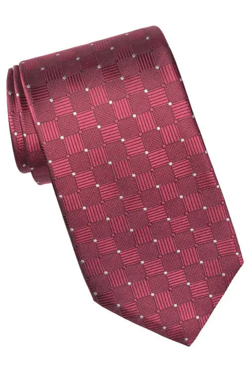 ELIZABETTA Barone Silk Jacquard Neck Tie - Crimson Red