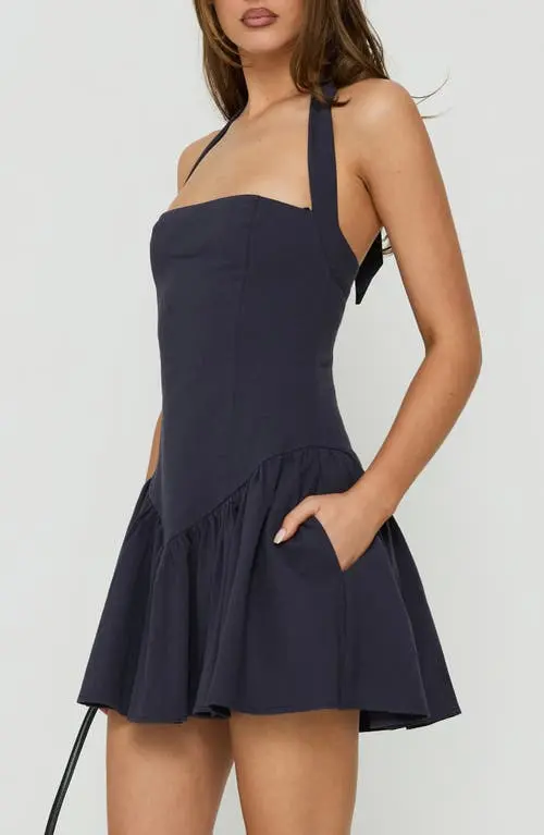 Princess Polly Esatora Halter Flare Minidress