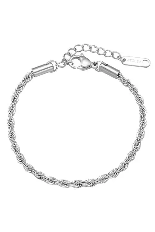 ATOLEA Calvi Rope Chain Anklet - Silver