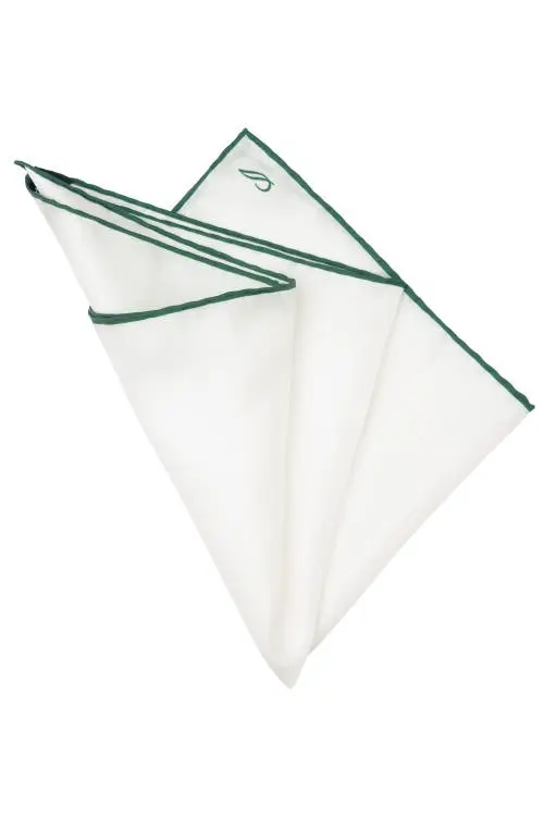 ELIZABETTA Mont Blancsilk Pocket Square For - Dark Green