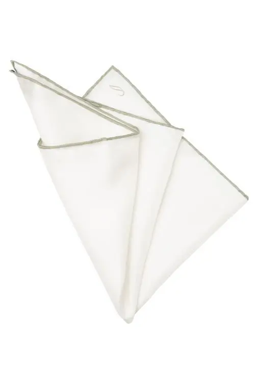 ELIZABETTA Mont Blancsilk Pocket Square For - Light Sage
