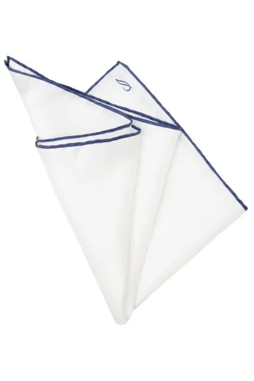 ELIZABETTA Mont Blancsilk Pocket Square For - Navy