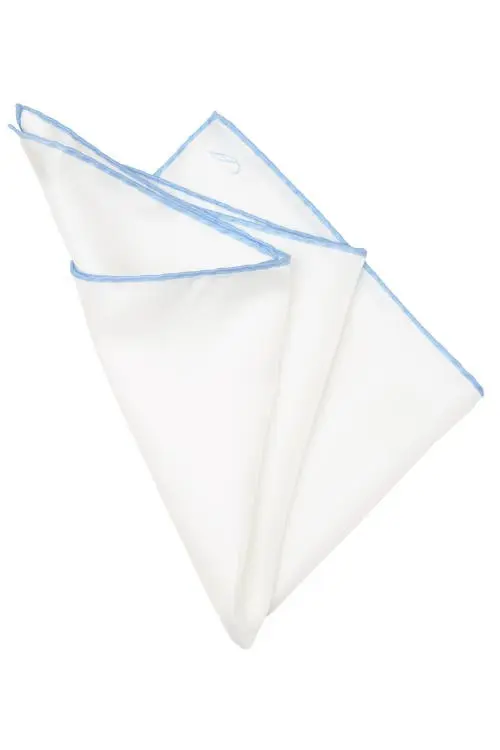 ELIZABETTA Mont Blancsilk Pocket Square For - Sky Blue