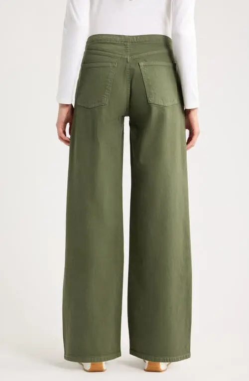 Warp + Weft High Waist Wide Leg Jeans - Olive Grove