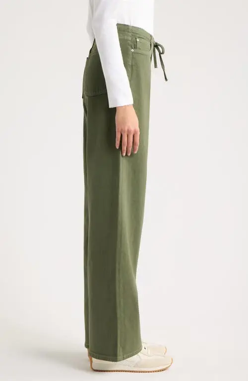 Warp + Weft High Waist Wide Leg Jeans - Olive Grove