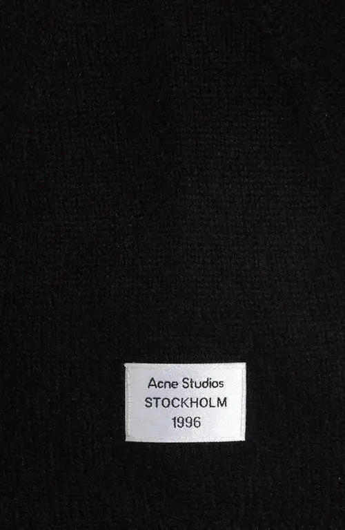 Acne Studios Kassias Cashmere Logo Beanie - Black