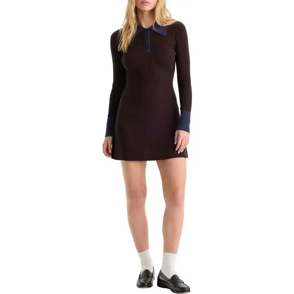 Good American Knit Polo Wool Mini Dress