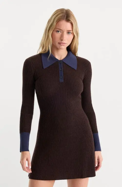 Good American Knit Polo Wool Mini Dress