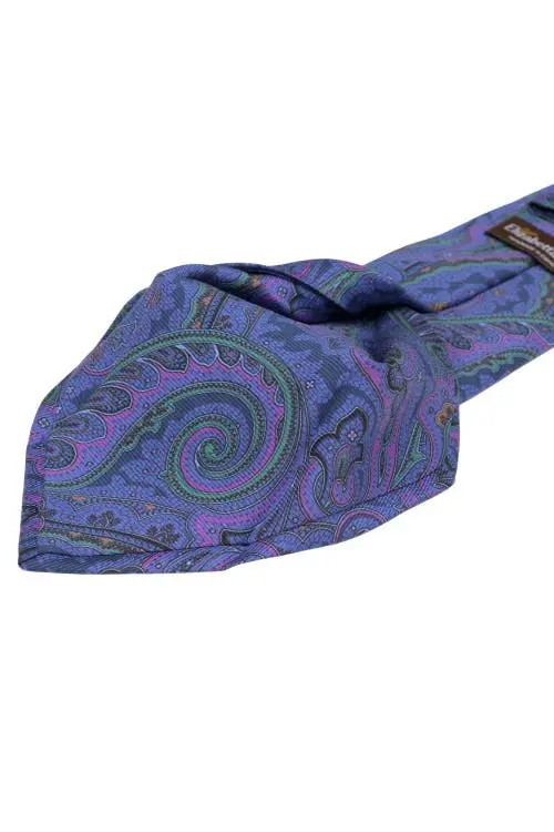ELIZABETTA Cosimoprinted Silk Tie For - Indigo Blue