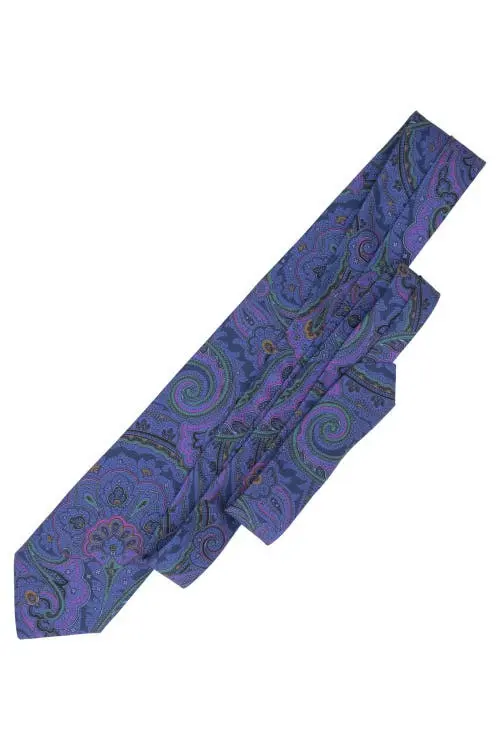 ELIZABETTA Cosimoprinted Silk Tie For - Indigo Blue