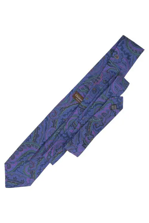 ELIZABETTA Cosimoprinted Silk Tie For - Indigo Blue