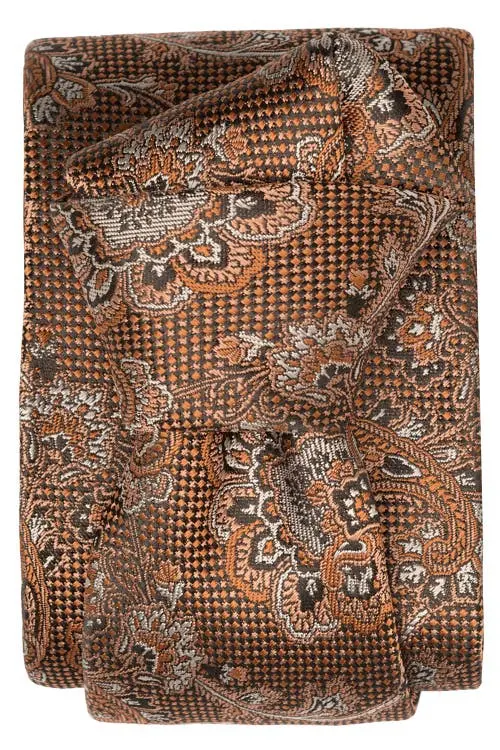 ELIZABETTA Montellosilk Jacquard Tie For - Salmon