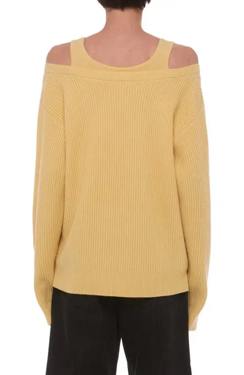 Helmut Lang Double Layer Wool Sweater - Cornsilk
