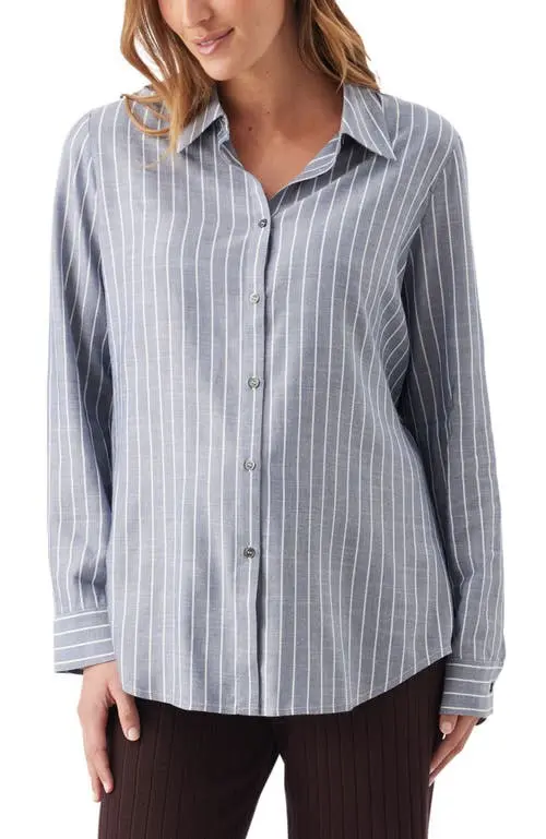 RIPE MATERNITY Millie Button Up St Maternity Shirt - Denim/white