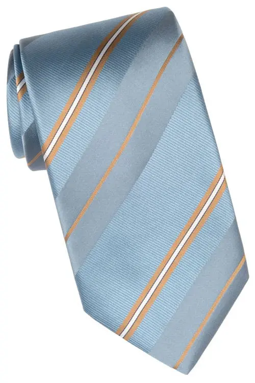 ELIZABETTA Toledoextra Long Silk Jacquard Tie For - Blue