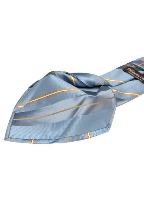 ELIZABETTA Toledoextra Long Silk Jacquard Tie For - Blue