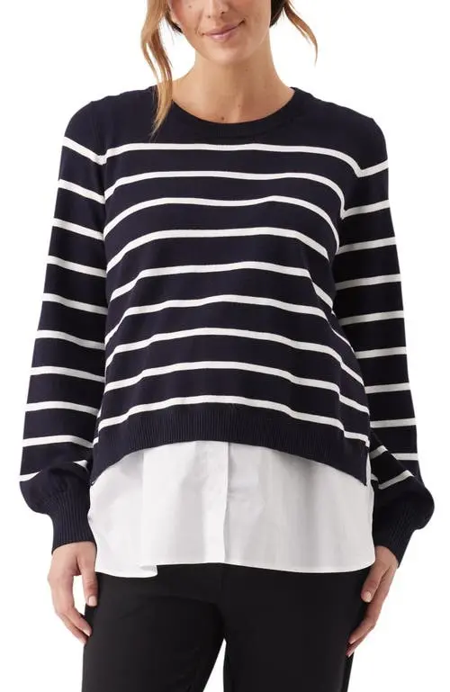 RIPE MATERNITY Anna Detachable Stripe Nursing Knit Sweater