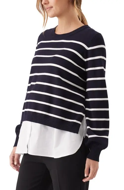 RIPE MATERNITY Anna Detachable Stripe Nursing Knit Sweater