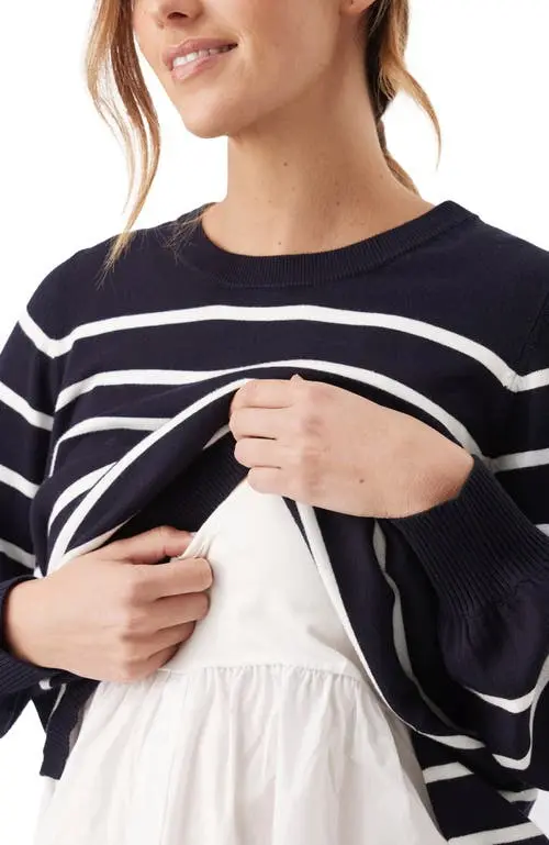 RIPE MATERNITY Anna Detachable Stripe Nursing Knit Sweater