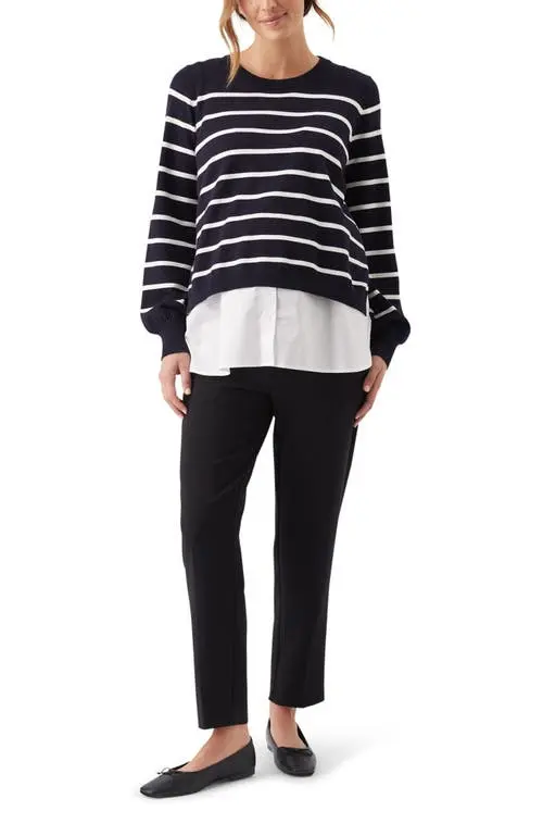 RIPE MATERNITY Anna Detachable Stripe Nursing Knit Sweater
